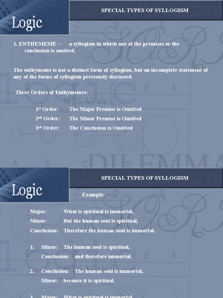 Understanding the Logical Forms: An Analysis of Special Types of Syllogisms | PDF | Logic ...