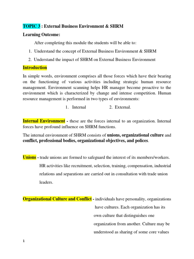 SHRM Module 1 Topic 3 | PDF | Human Resource Management | Human Resources