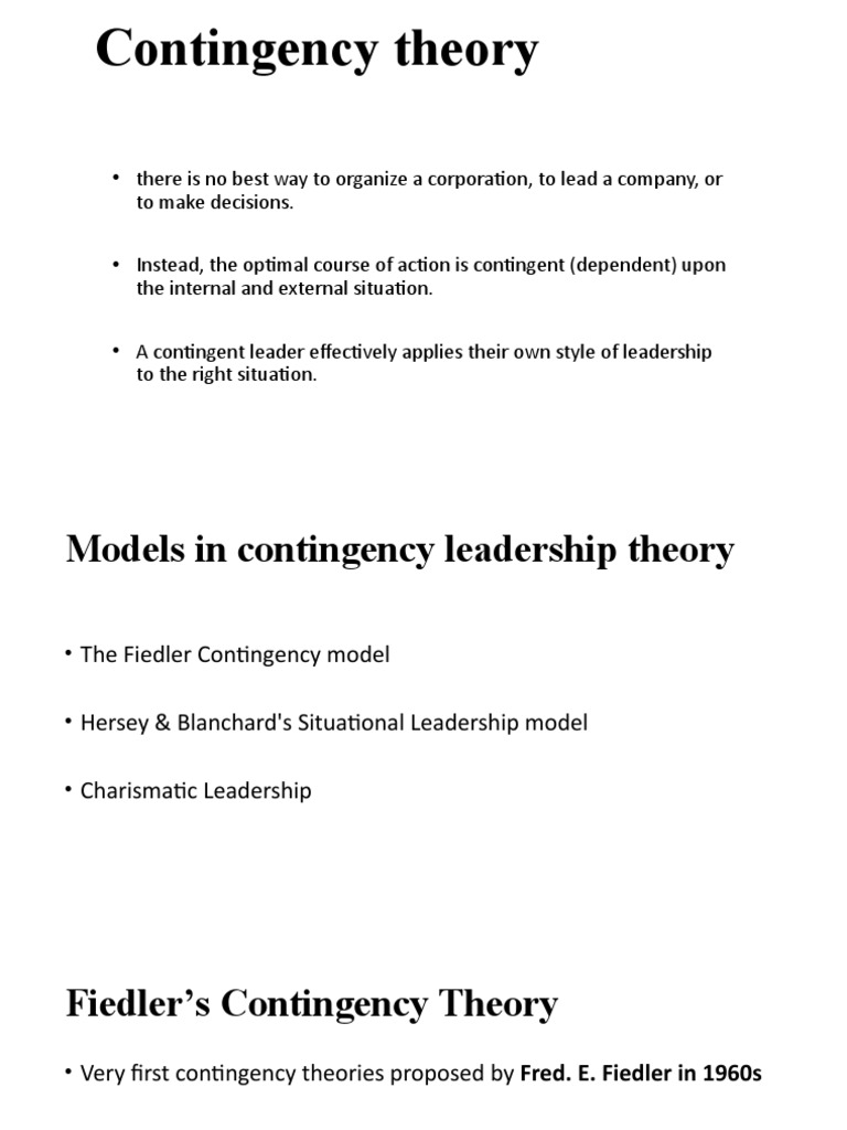 Contingency Theory | PDF