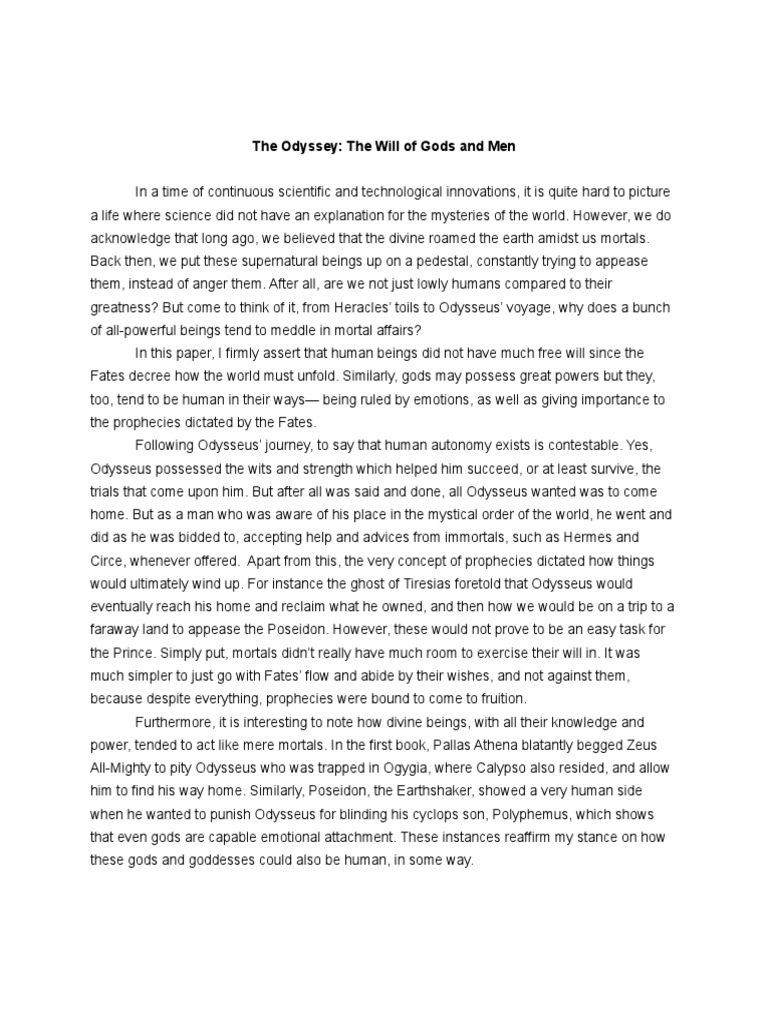 The Odyssey Analysis Paper Eng 12 | PDF | Odysseus | Odyssey