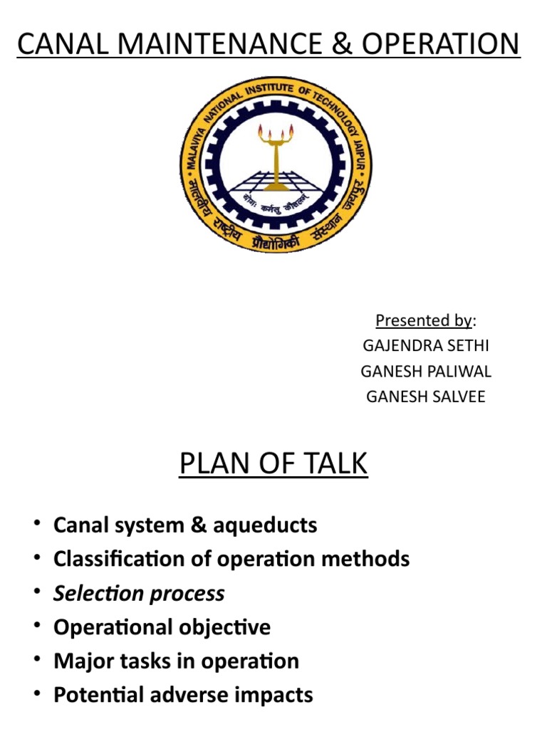 Canal Maintenance & Operation | PDF | Geomorphology | Bodies Of Water