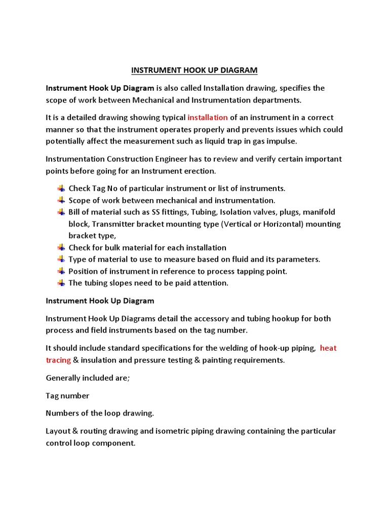 Installation: Instrument Hook Up Diagram | PDF | Instrumentation | Pipe ...