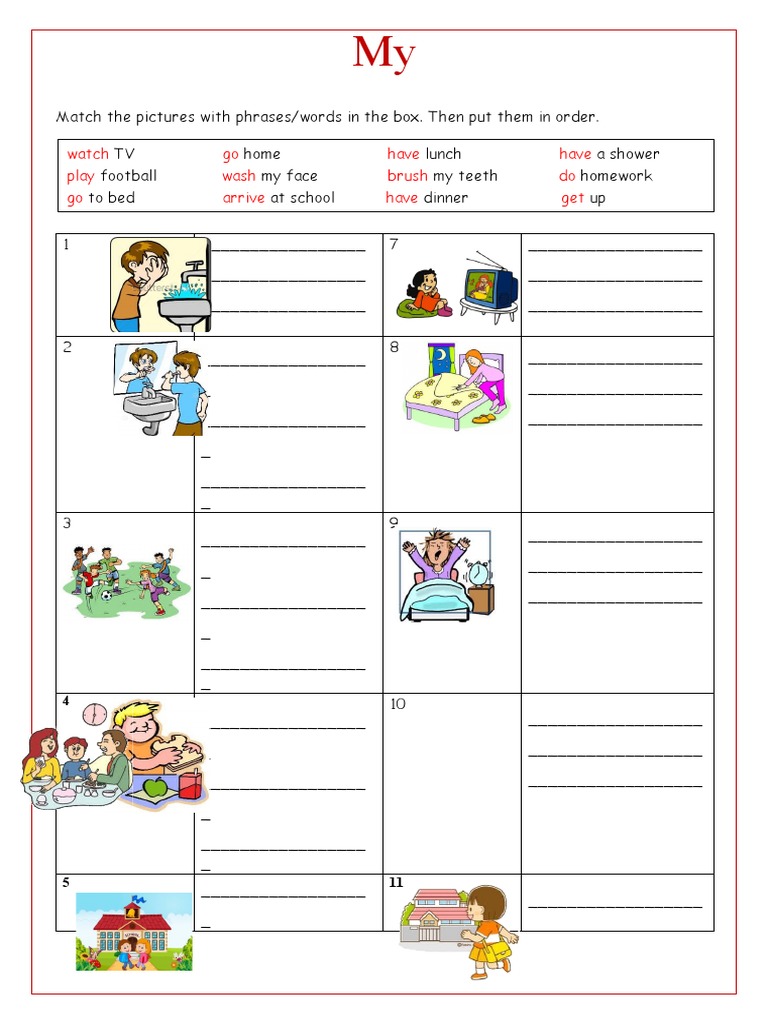 A Day in the Life: Sequencing Daily Activities Through Pictures and ...