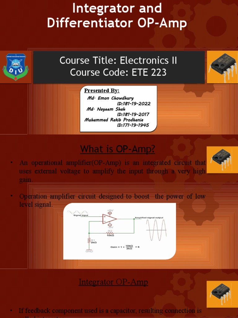 Integrator and Differentiator OP-Amp | PDF | Operational Amplifier ...