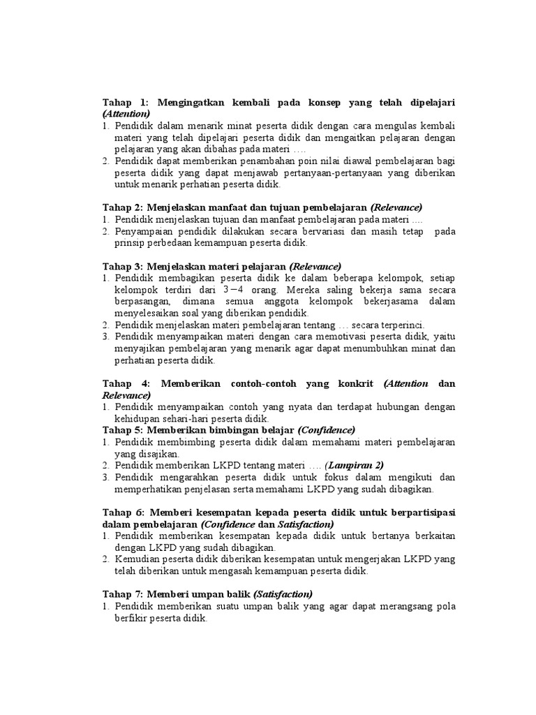 Tahap Model ARCS | PDF