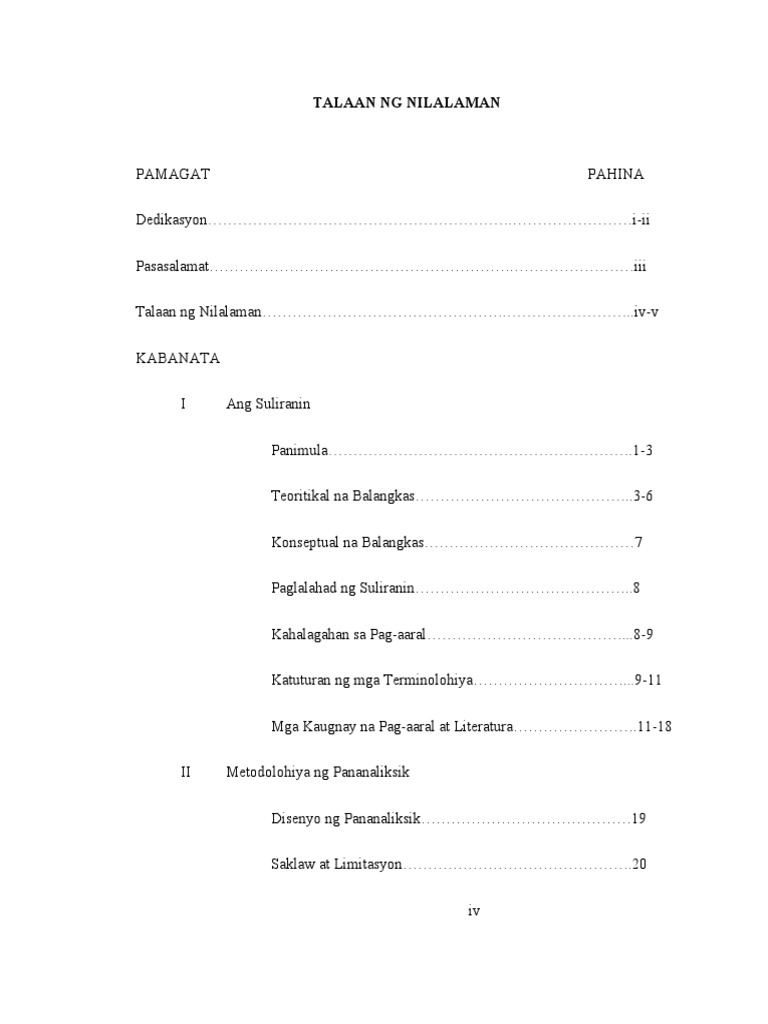 Talaan NG Nilalaman | PDF