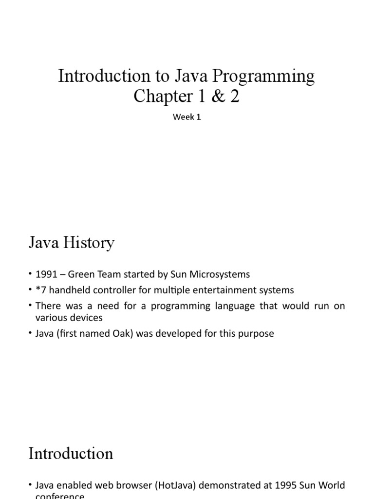 Java Lecture 1 | PDF | Java (Programming Language) | Porting