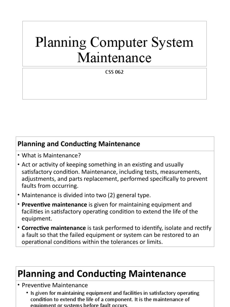 Guide to Planning Computer System Maintenance | PDF | Computing ...