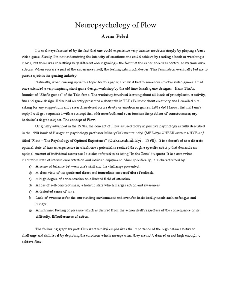 Neuropsychology of Flow | PDF | Flow (Psychology) | Reward System