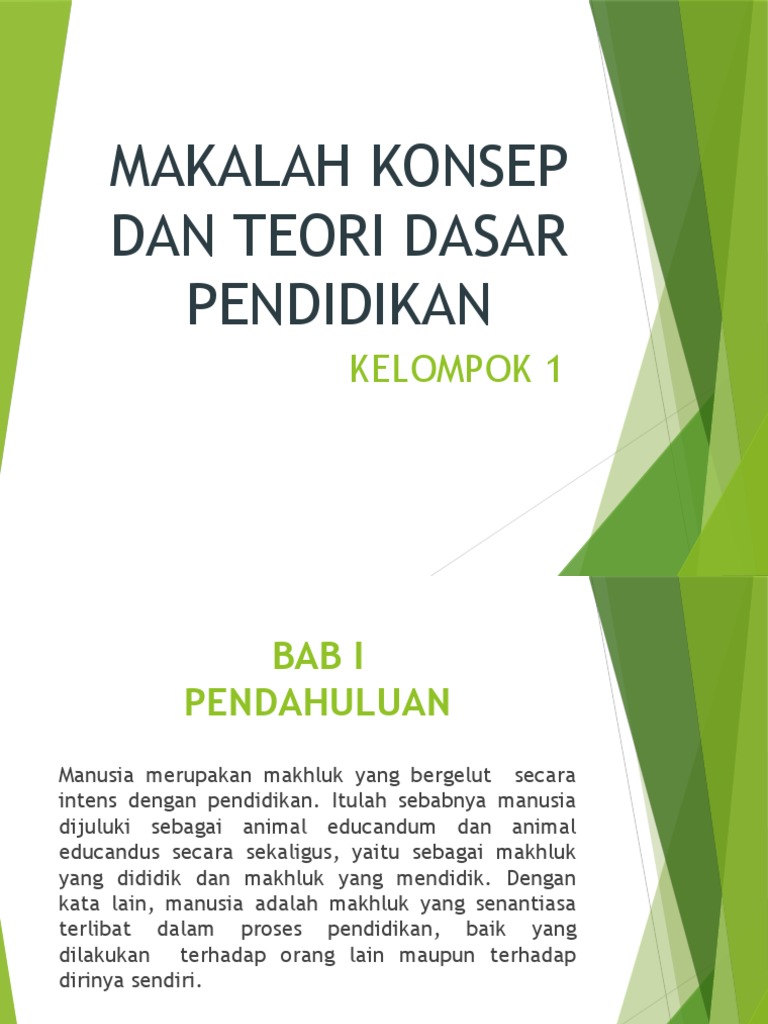 Konsep Dan Teori Dasar Pendidikan | PDF