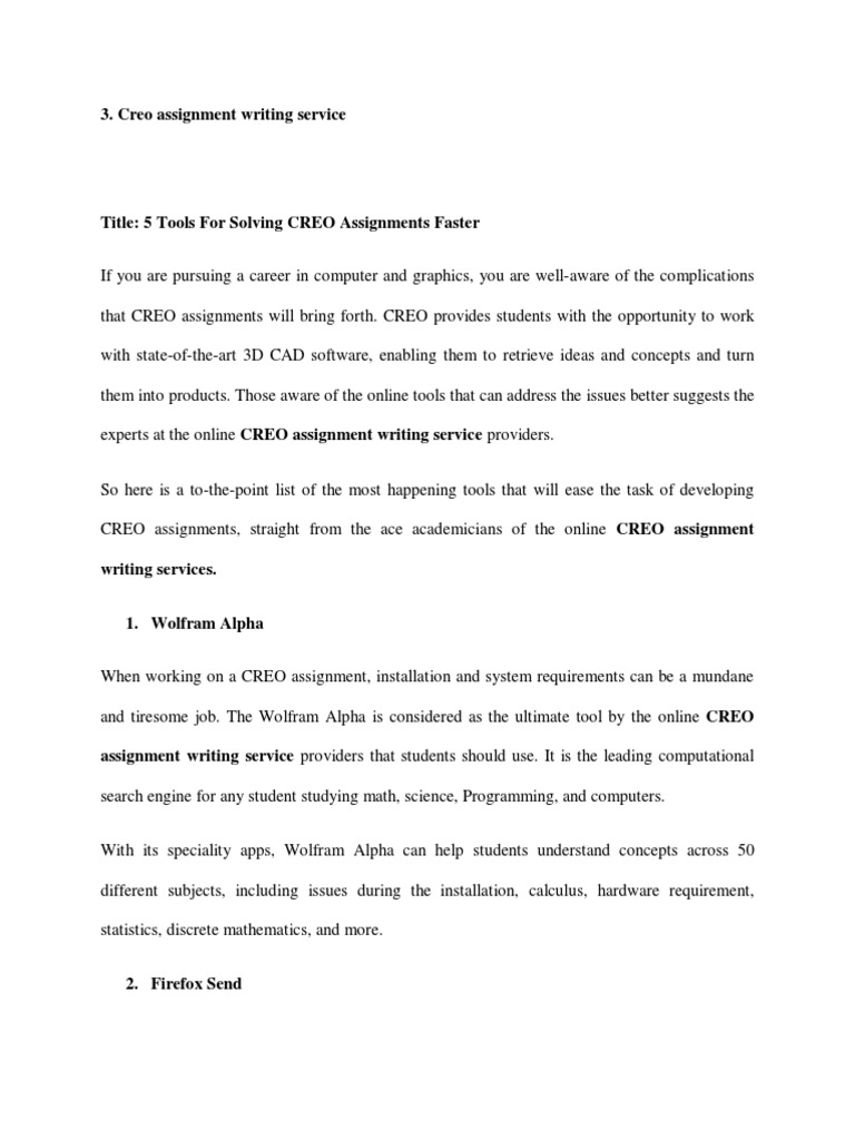 Top 5 Tools for CREO Assignments | PDF | Computer File | Cloud Computing