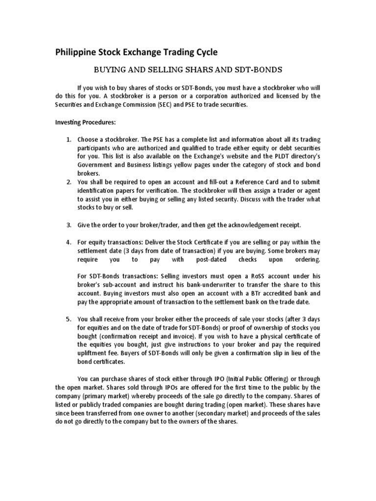 Investing in Philippine Stocks and Bonds | PDF | Stockbroker | Stocks