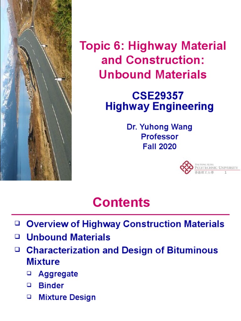 Topic 6: Highway Material and Construction: Unbound Materials | PDF ...