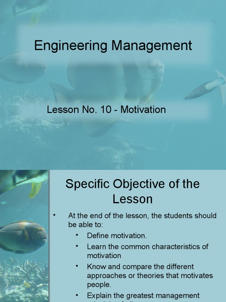 Lesson No. 10 - Motivation | PDF | Motivation | Motivational