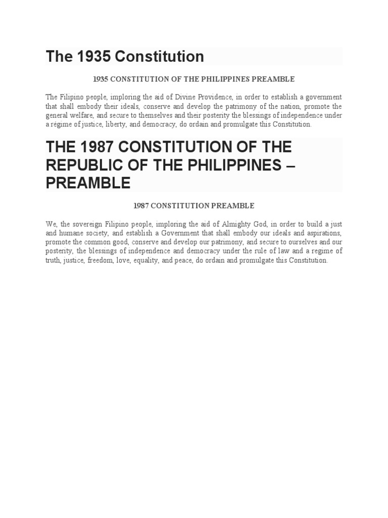Preamble Philippine Constitution