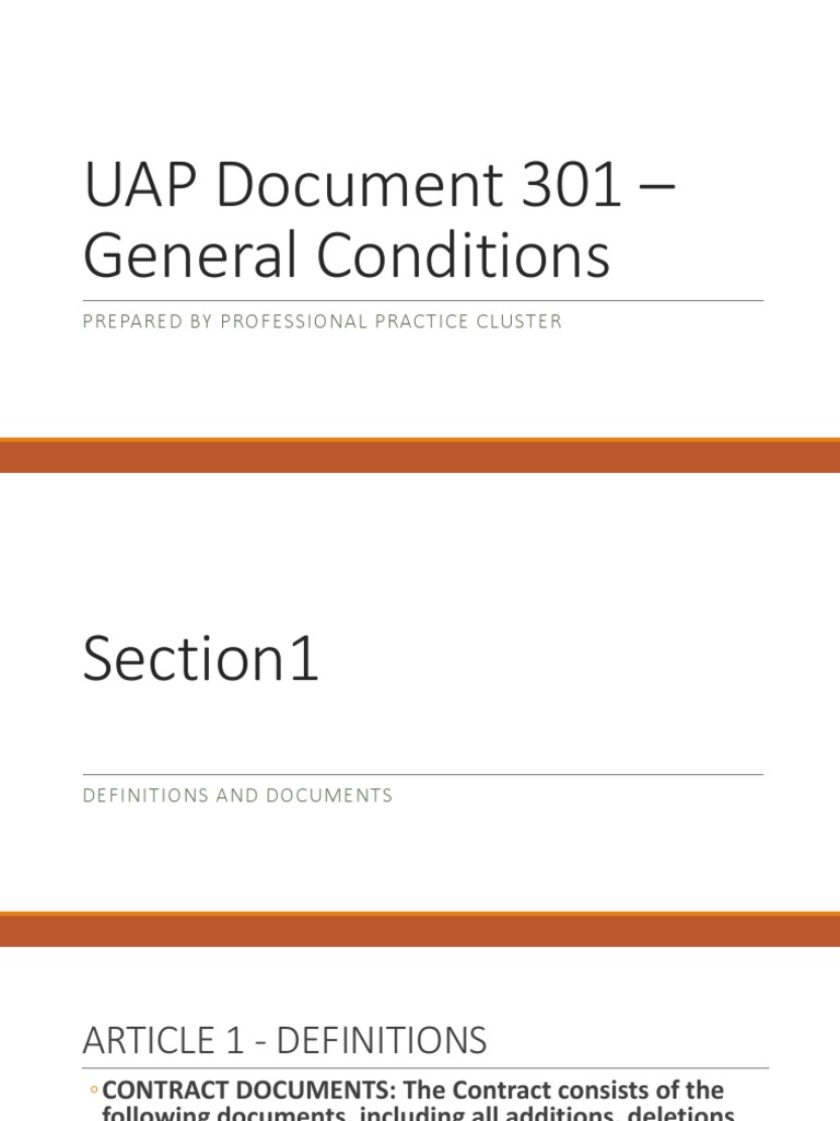 UAP Document 301 - General Conditions: Prepared by Professional ...