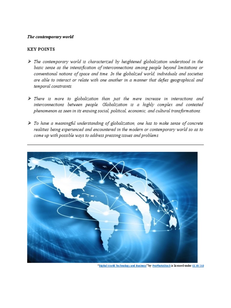 Reviewer Notes - The Contemporary World | PDF | Globalization | Concept