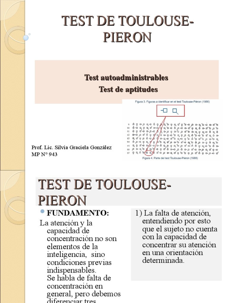 Test de Toulouse Pieron | PDF | Inteligencia | Ciencias del comportamiento