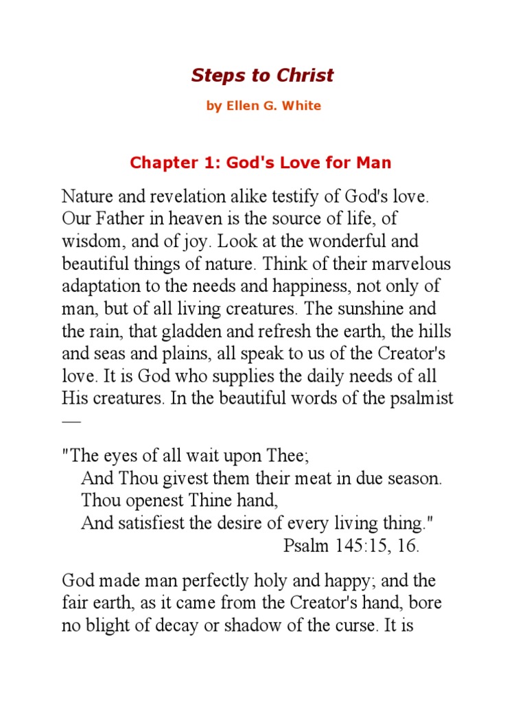 Steps To Christ Chapter 1 | PDF | Sacrifice | Jesus