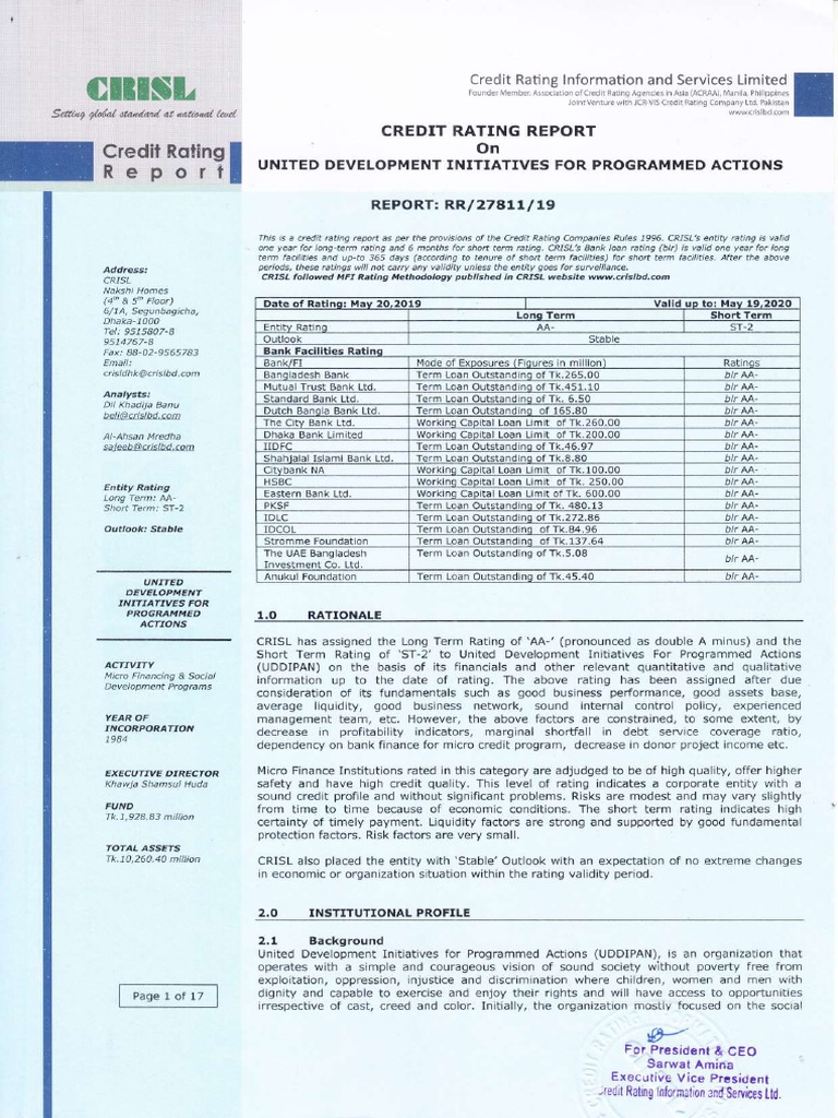 Credit Rating Report Update 2020 | PDF | Refinancing | Microfinance