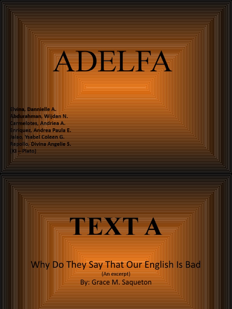 Adelfa PPT | PDF | Writers | Essays