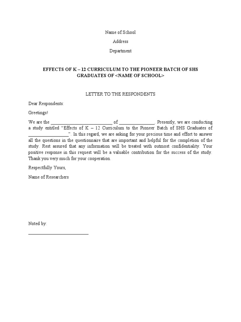 Research Letter of Request | PDF | Wellness