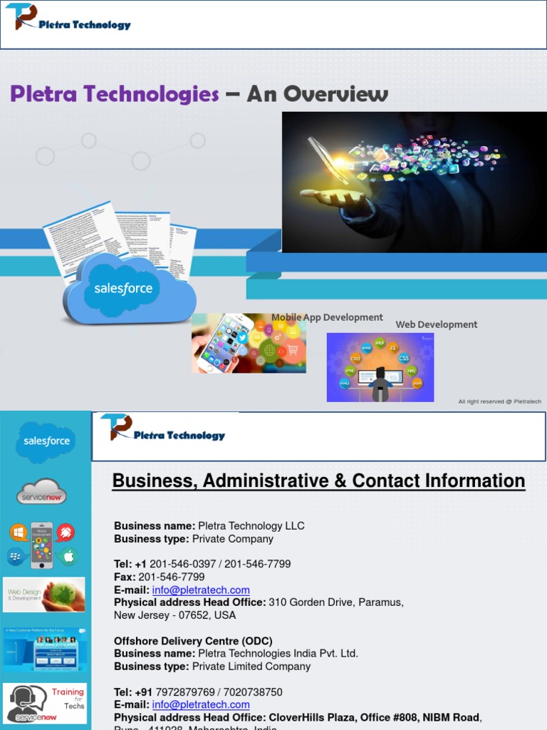 Pletra Technologies: - An Overview | PDF | Computing | Business