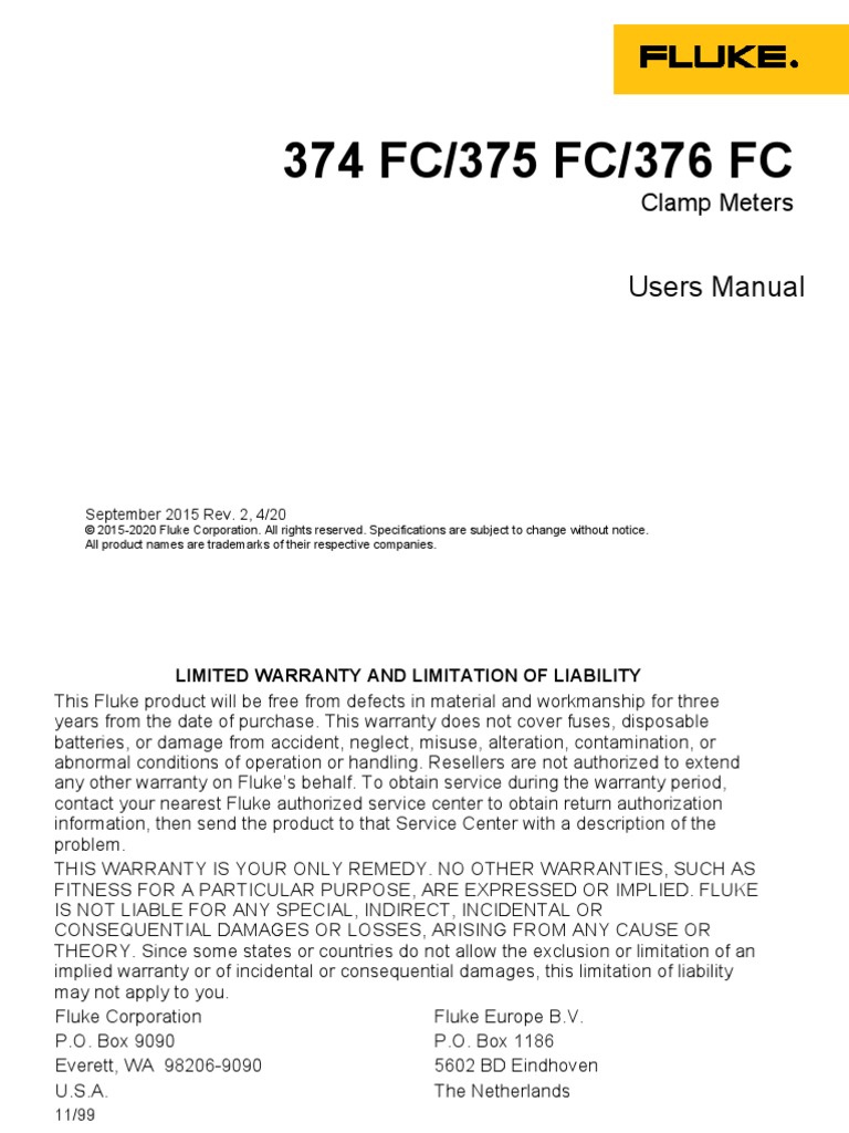 374 FC/375 FC/376 FC: Users Manual | PDF | Alternating Current ...