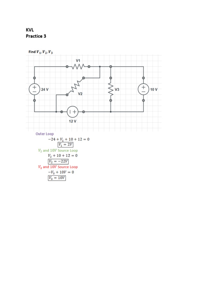 KVL Practice 3: Outer Loop | PDF