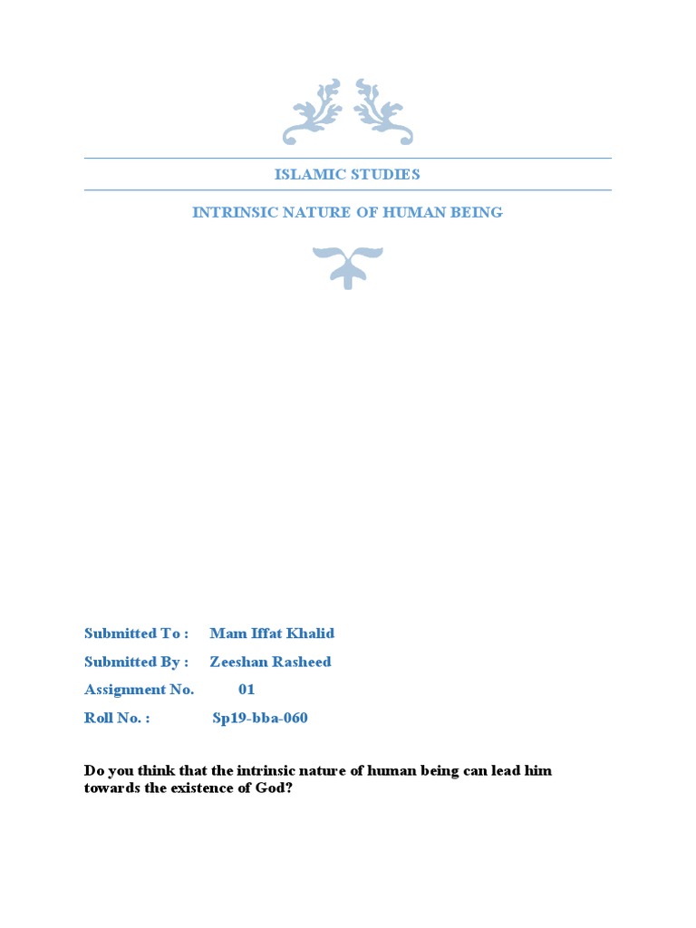 Assignment 1 | PDF | Existence Of God | God