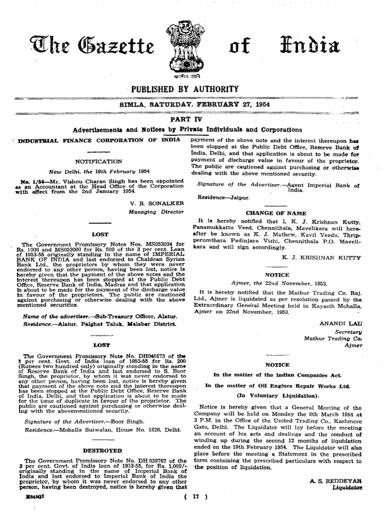 The Gazette: of India | PDF | Liquidation | Banks