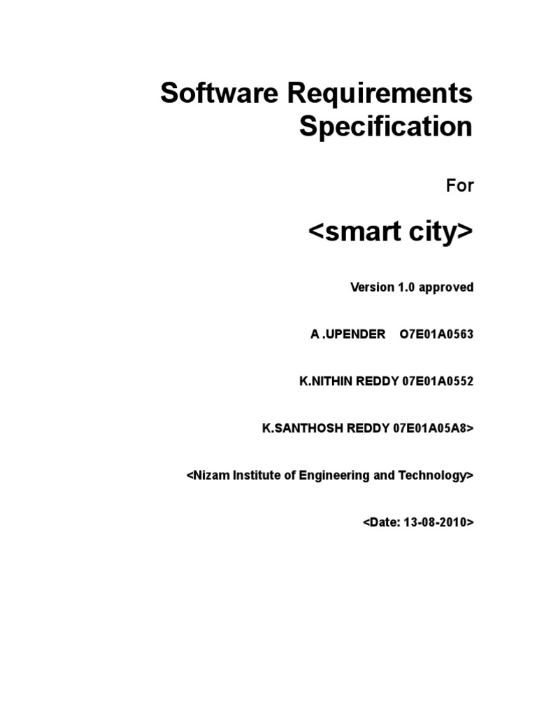 Software Requirements Specification | PDF | Unified Modeling Language | Systems Engineering
