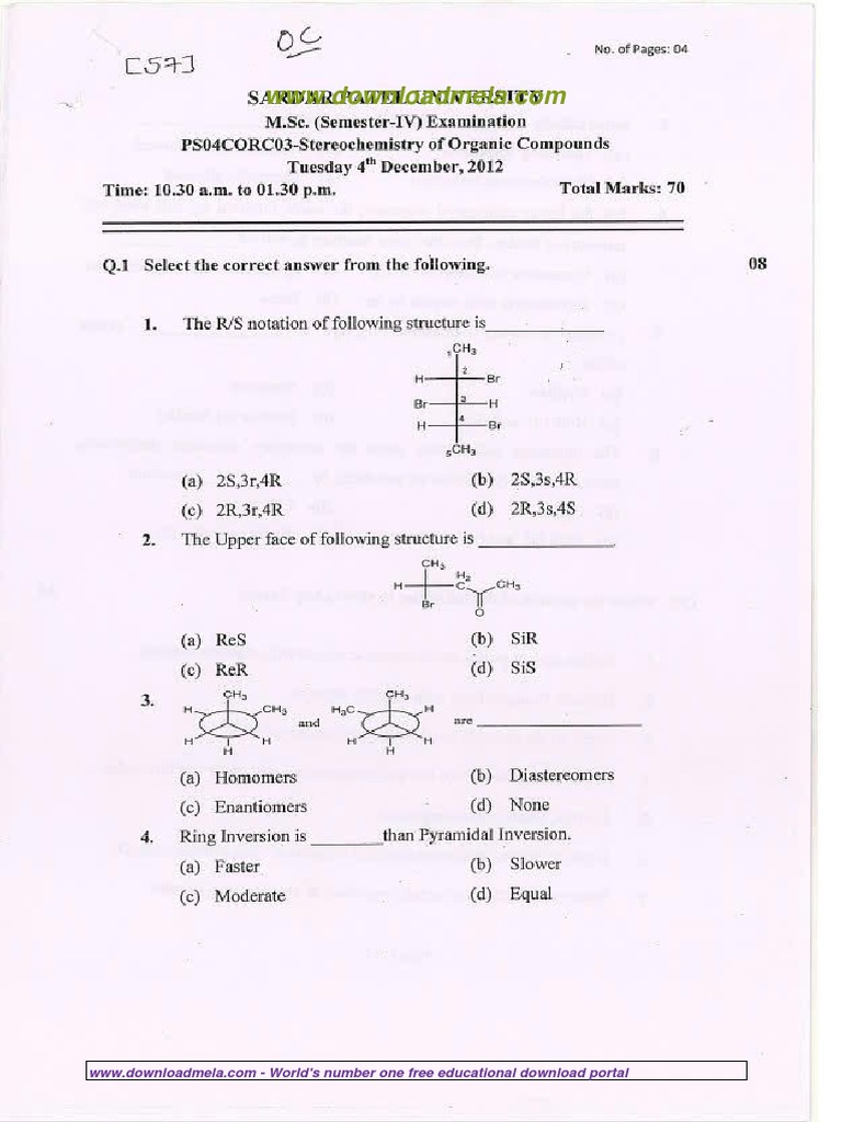 Stereochemistry of Organic Compounds | PDF