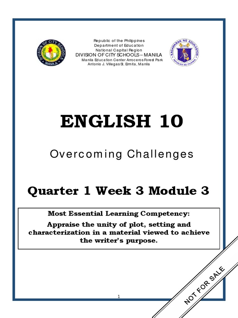 English 10: Quarter 1 Week 3 Module 3 | PDF | Plot (Narrative) | Hades