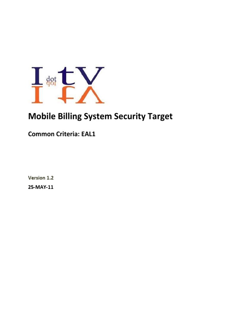Mobile Billing System Security Target: Common Criteria: EAL1 | PDF ...
