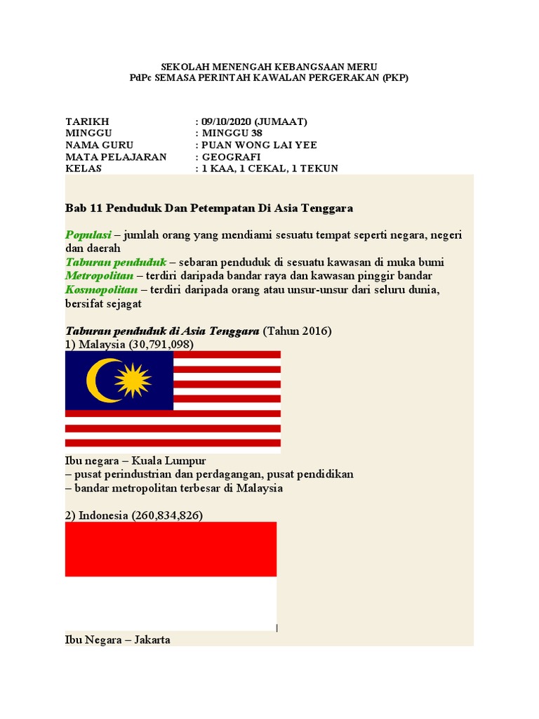 Bab 11 Penduduk Dan Petempatan Di Asia Tenggara | PDF Bab 11 Penduduk Dan Petempatan Di Asia Tenggara | PDF