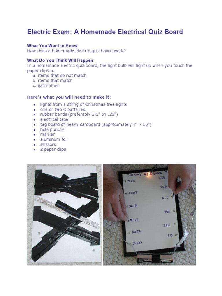 Electric Exam: A Homemade Electrical Quiz Board: What You Want To Know ...