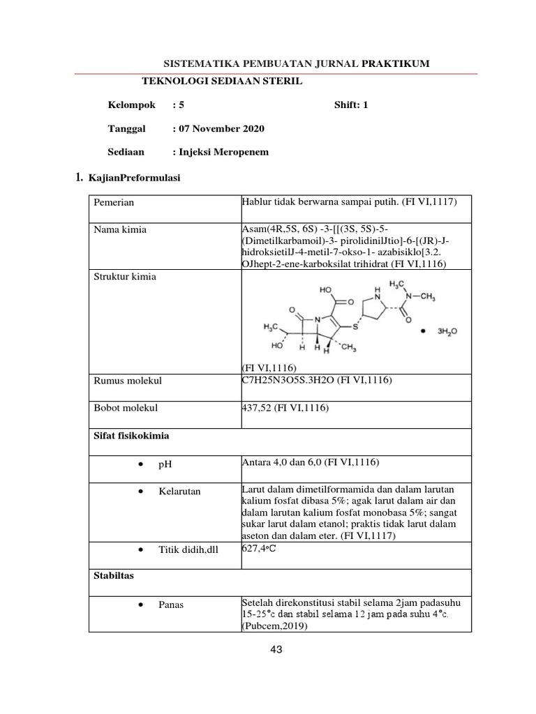 Jurnal Pratikum Injeksi Volume Kecil | PDF