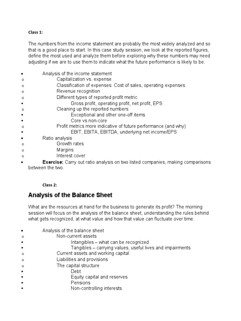 Financial Analysis Course Overview | PDF | Balance Sheet | Equity (Finance)