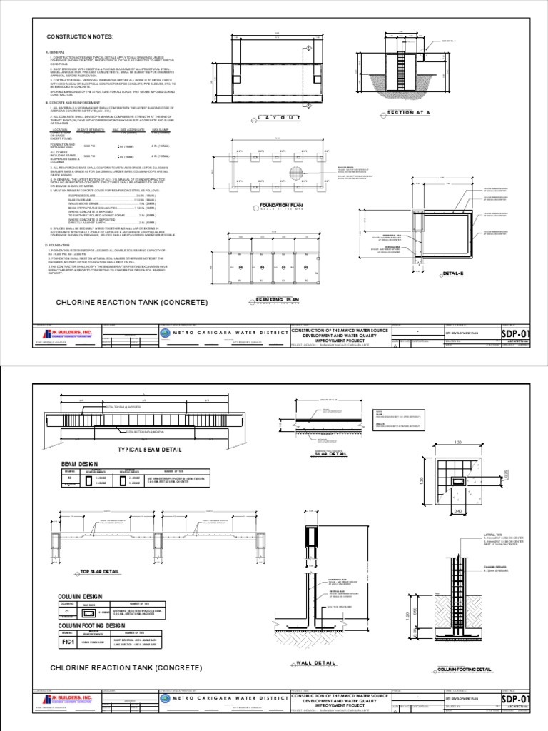 Chlorine Reaction Tank Design Details | PDF | Concrete | Horticulture ...