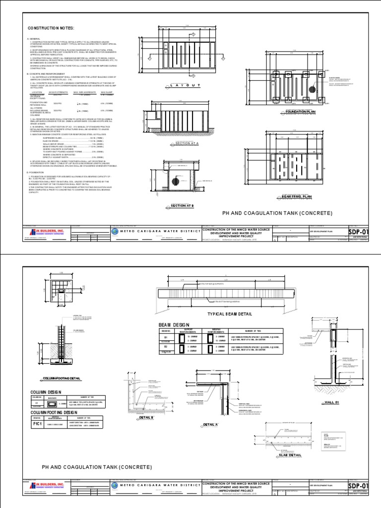 PH Coagulation Tank Structural PDF | PDF | Concrete | Horticulture And ...