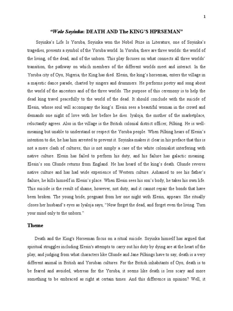 Death and King's Horseman | PDF | Poetry