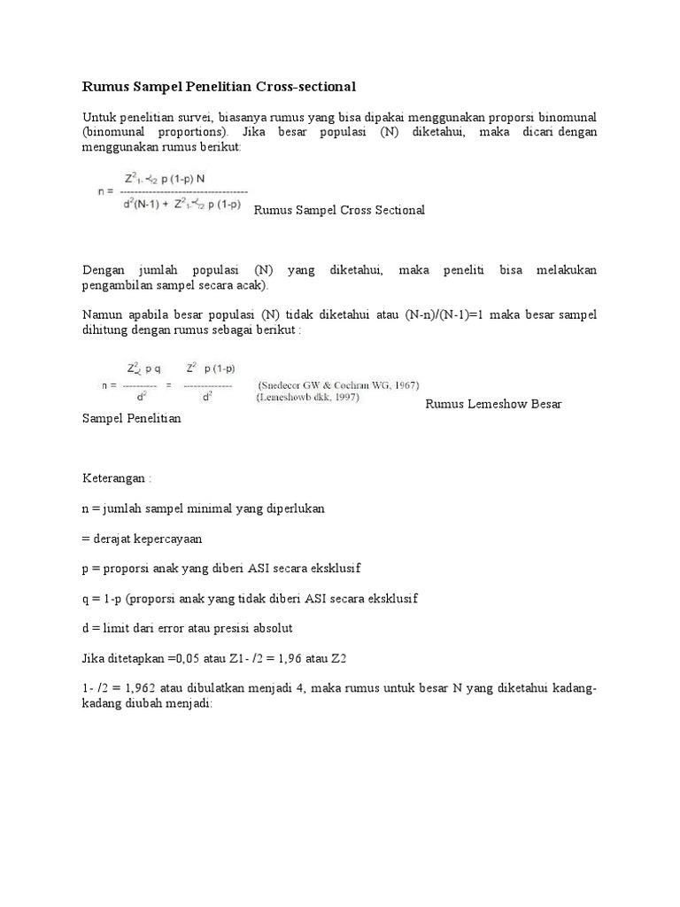 Rumus Cross Sectional | PDF | Metode & Bahan Ajar | Sains & Matematika