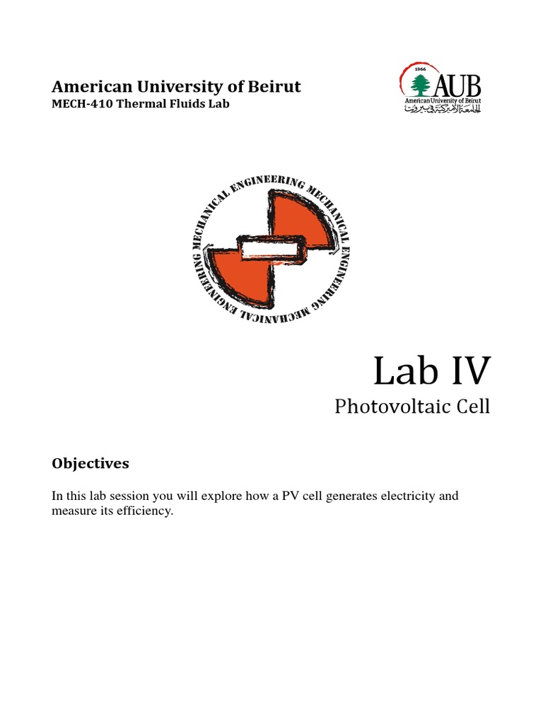 Experiment 4 - PV Cells | PDF | Solar Cell | Photovoltaics