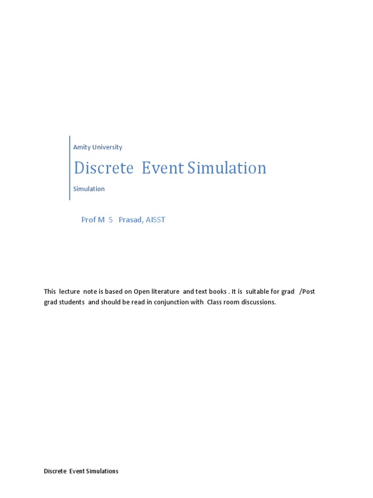 Discrete Event Simulation Pdf Simulation Conceptual Model