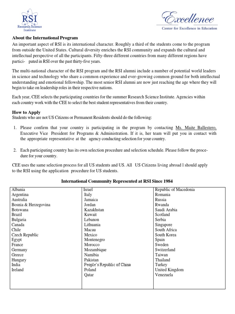 Apply To Rsi PDF | PDF | Government | Science