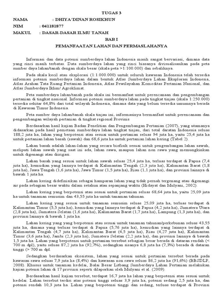 7.2 Tugas 3 LUHT4212 - 041181877 - Dhiya' Dinan Rosikhun | PDF | Sains & Matematika