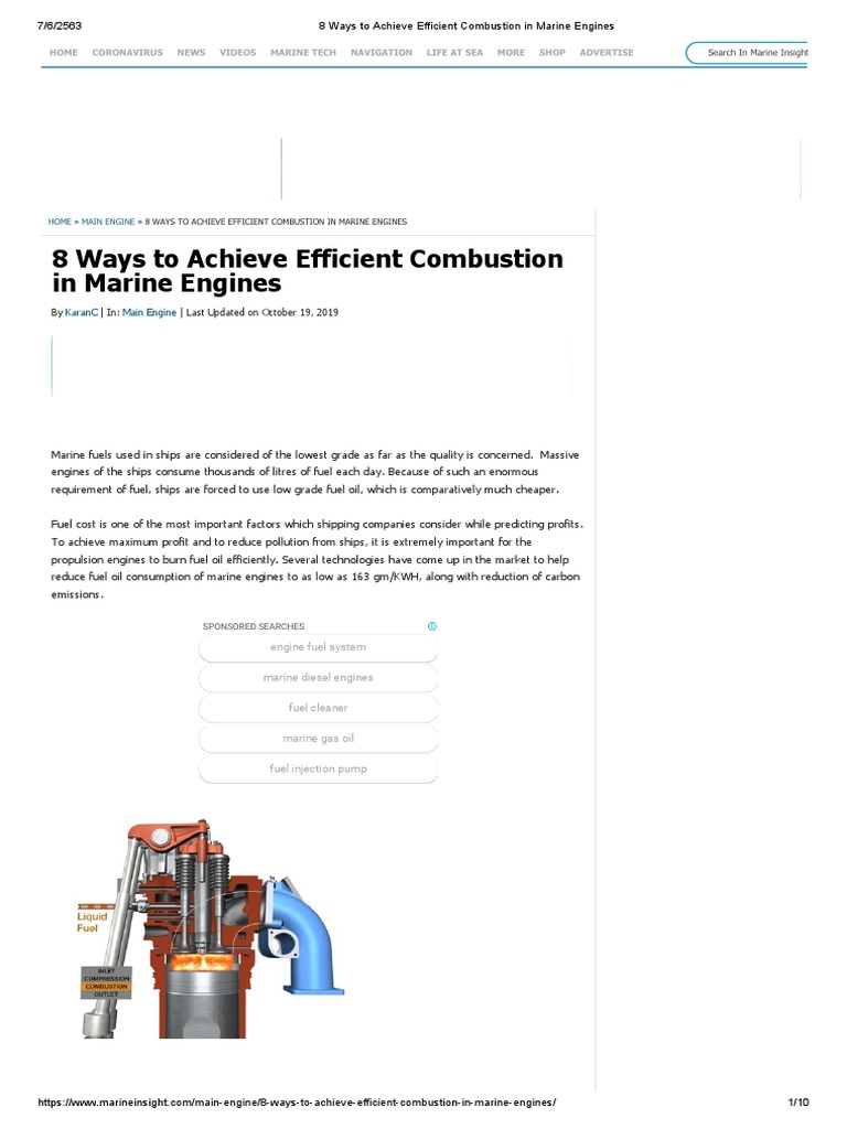 8 Ways To Achieve Efficient Combustion in Marine Engines | PDF | Diesel ...