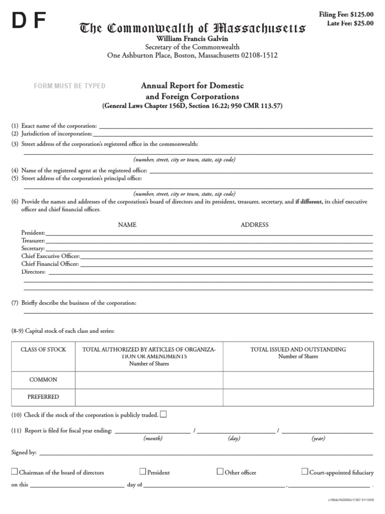 The Commonwealth of Massachusetts: Annual Report For Domestic and ...