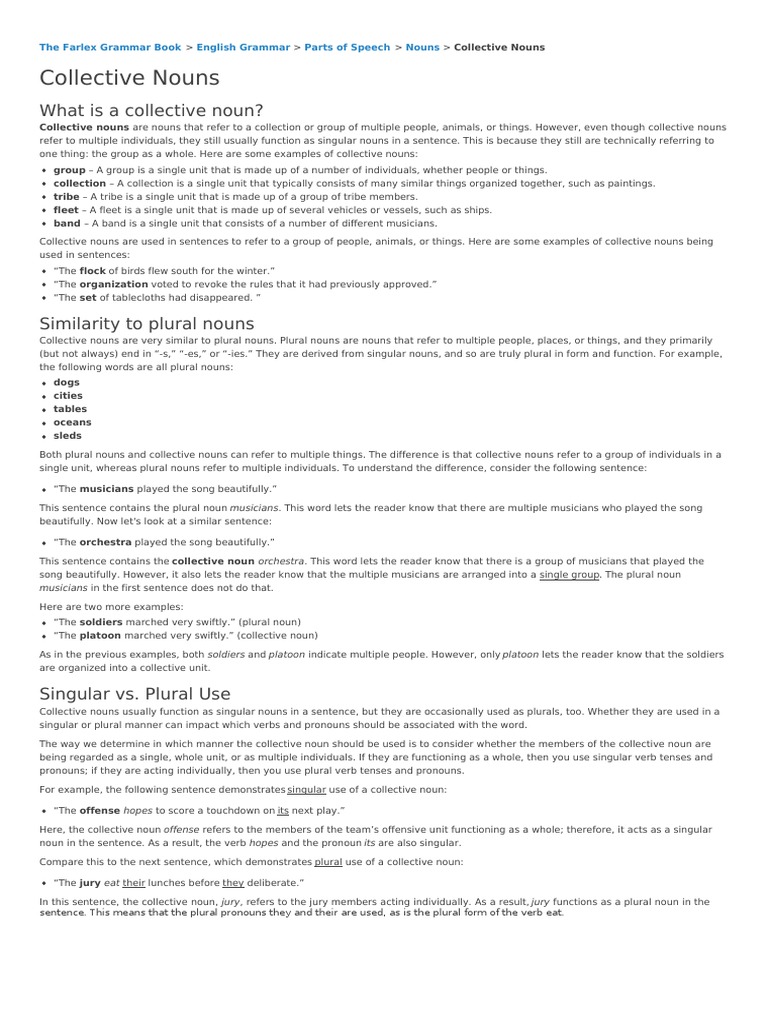Understanding Collective Nouns | PDF | Grammatical Number | Plural